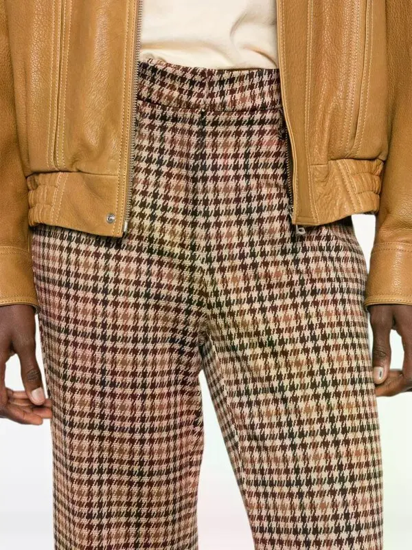 CAMBIO Houndstooth-pattern Wide-leg Trousers