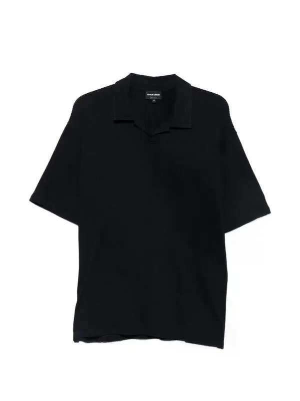 Giorgio Armani Ribbed-knit Polo Shirt