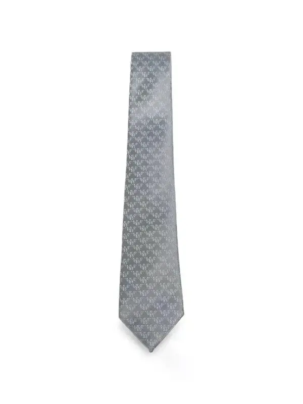 Emporio Armani Logo-pattern Tie - Grey
