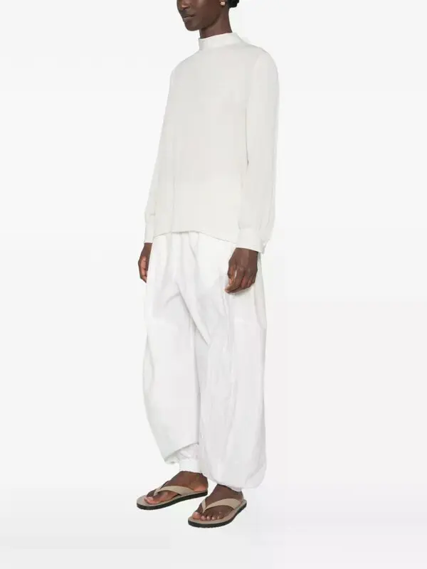 Giorgio Armani Tie-back High-neck Silk Blouse