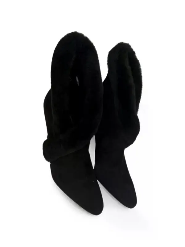 Manolo Blahnik 2020s Nestanu Shearling-trim Ankle Boots