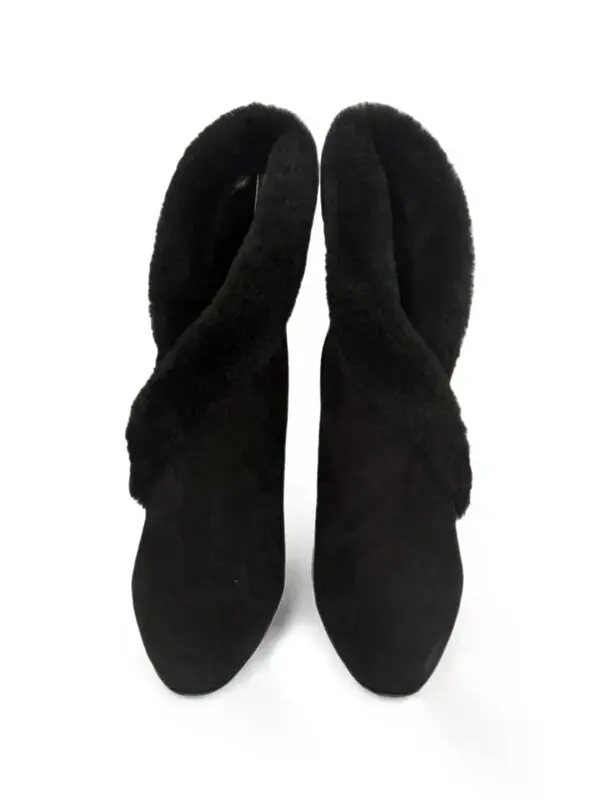 Manolo Blahnik 2020s Nestanu Shearling-trim Ankle Boots