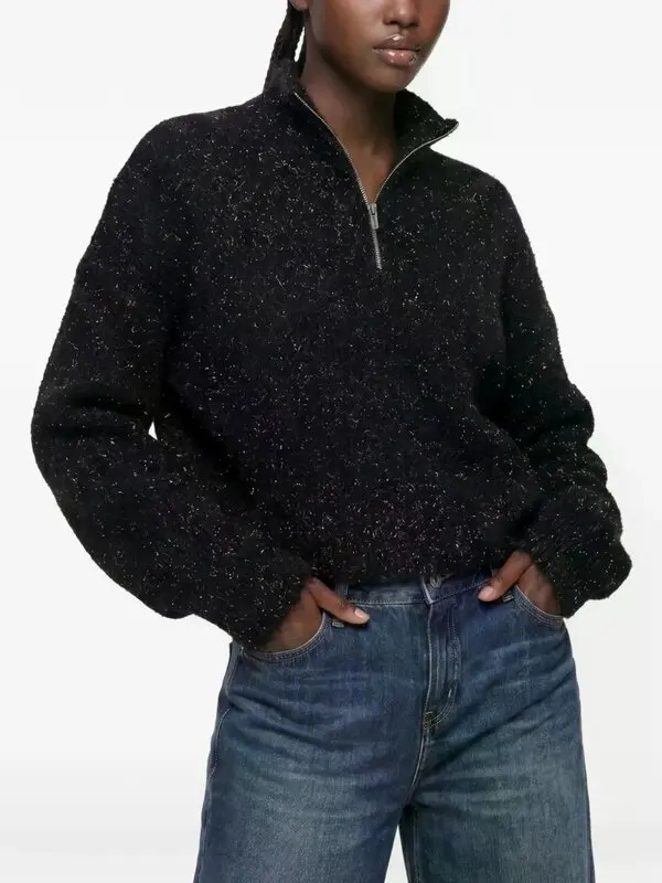Karl Lagerfeld Half-zip Fluffy-knit Sweater