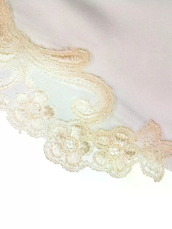 La Perla Frastaglio Embroidery Silk Thongs