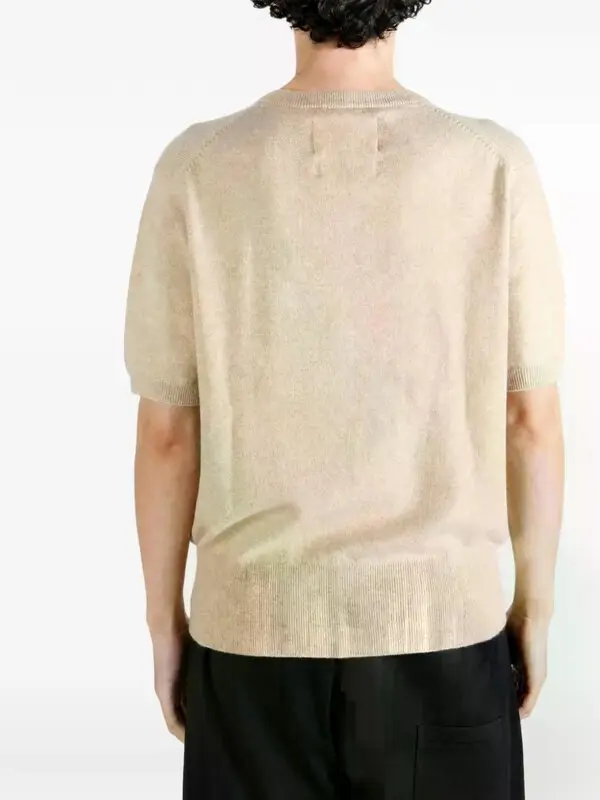 Extreme Cashmere N°490 Martina Short-sleeve V-neck Sweater - Neutrals