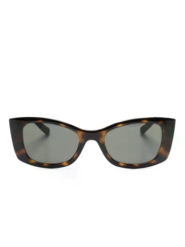 Saint Laurent Logo-engraved Cat-eye-frame Sunglasses - Brown