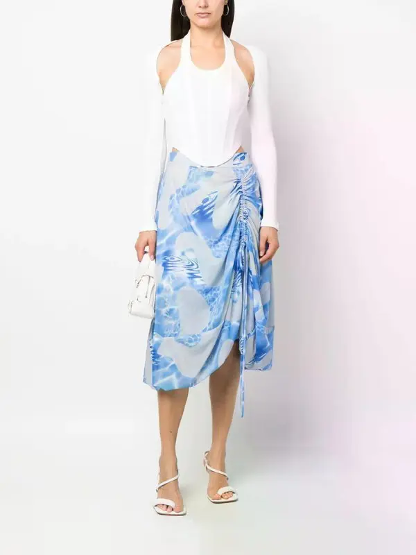 PERKS AND MINI Lily Pads Ruched Midi Skirt