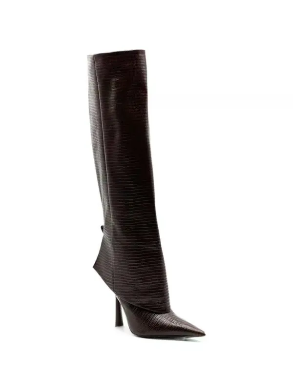 GIABORGHINI Reptile-print Knee-high Boots