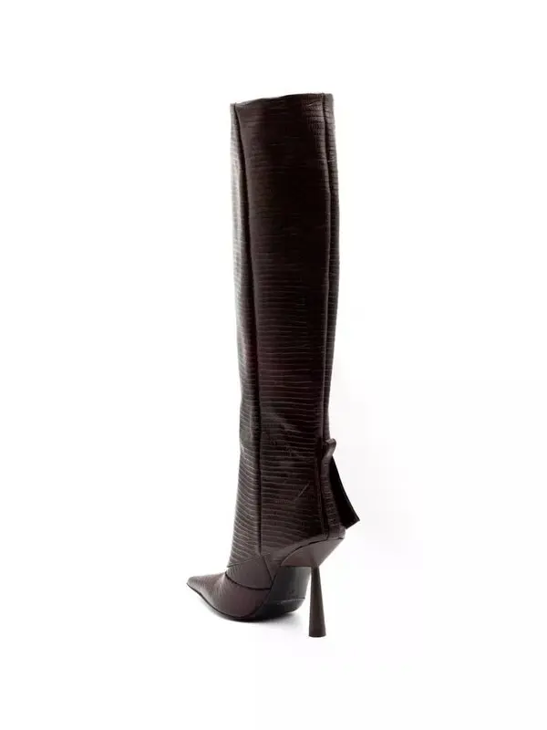 GIABORGHINI Reptile-print Knee-high Stiletto Boots