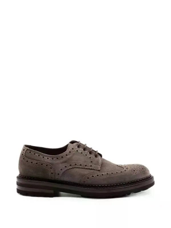 GREEN GEORGE Suede Brogue Derby Shoes