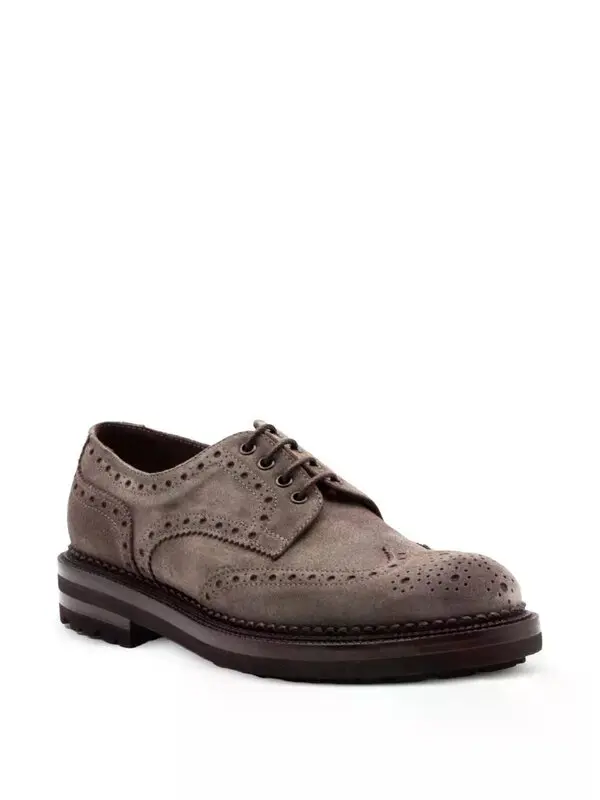 GREEN GEORGE Suede Brogue Derby Shoes