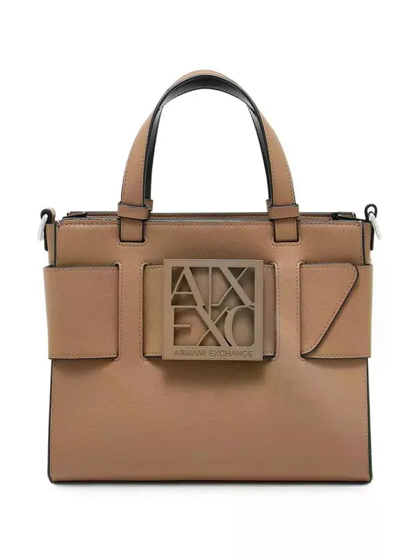Armani Exchange Logo-plaque Tote Bag - Neutrals