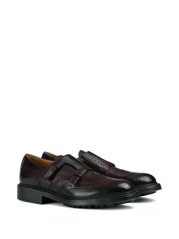 DOUCAL'S Brogue Double-buckle Monk Shoes