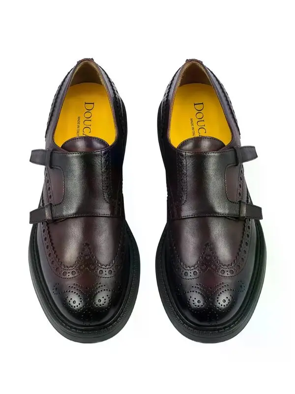 DOUCAL'S Brogue Double-buckle Monk Shoes