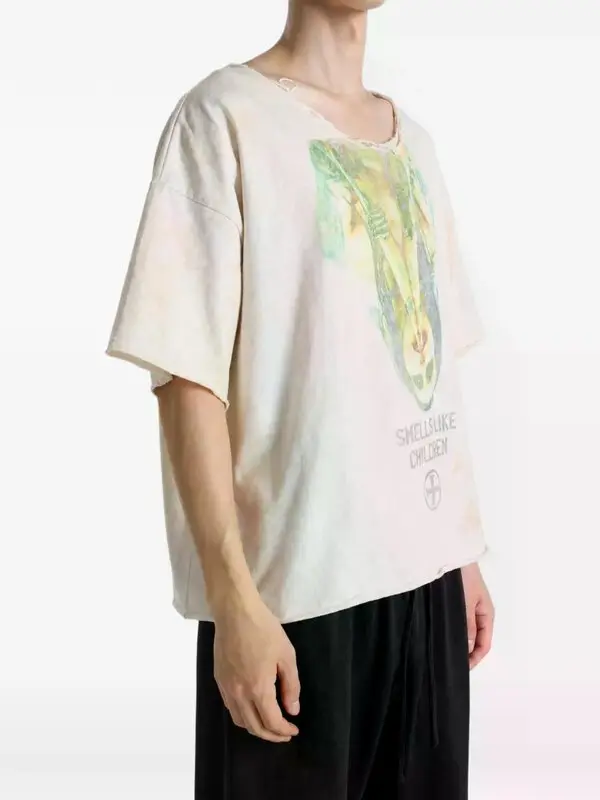 SAITOS Graphic-print Distressed T-shirt
