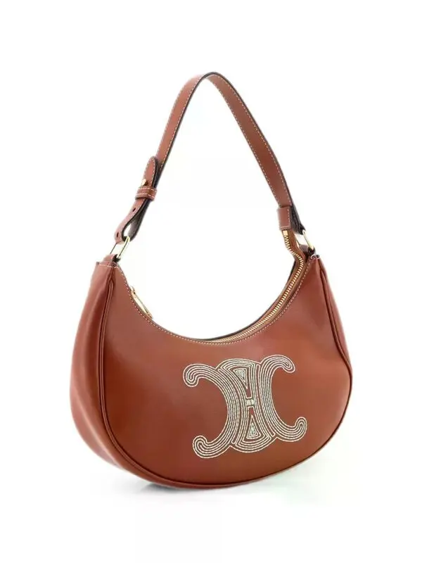 Celine Ava Bag Triomphe Embroidery Leather Shoulder Bag