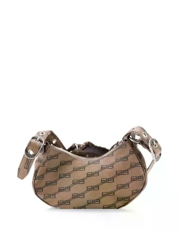 Balenciaga Le Cagole Giant Studs Bb Monogram Coated Canvas Shoulder Bag