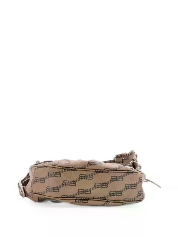 Balenciaga Le Cagole Giant Studs Bb Monogram Coated Canvas Shoulder Bag