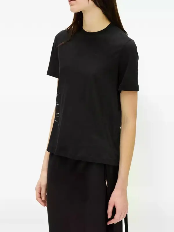 ANN DEMEULEMEESTER Fanie Slogan-print Cotton T-shirt - Black