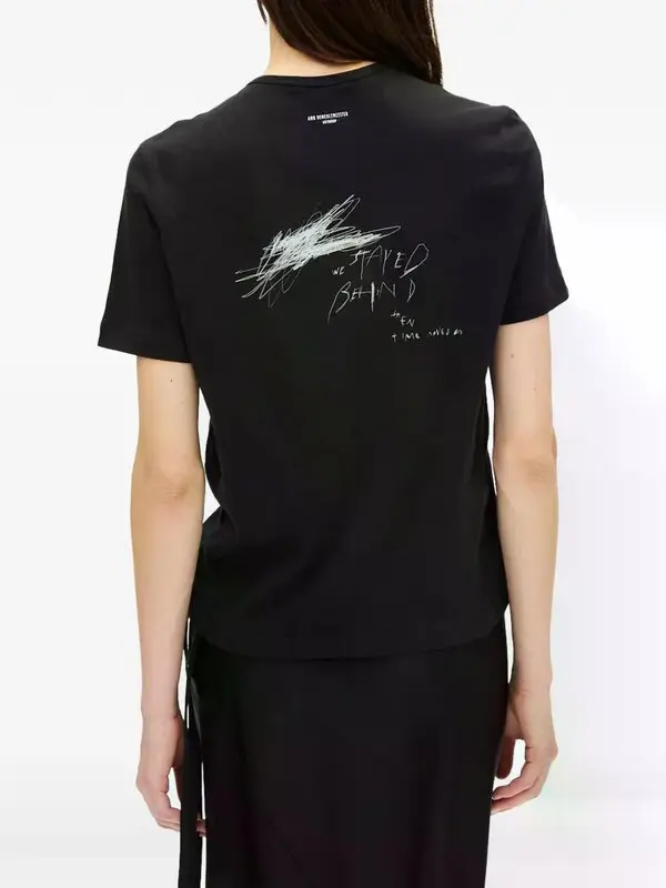 ANN DEMEULEMEESTER Slogan Print Cotton T-shirt