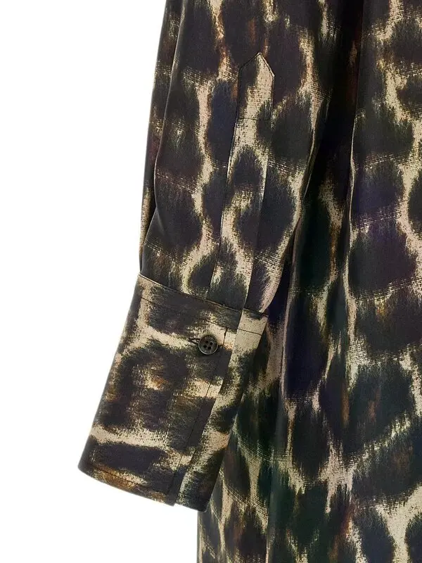 Alberto Biani Leopard Print Silk Maxi Dress