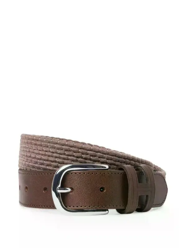 HACKETT LONDON Braided Leather-trim Belt
