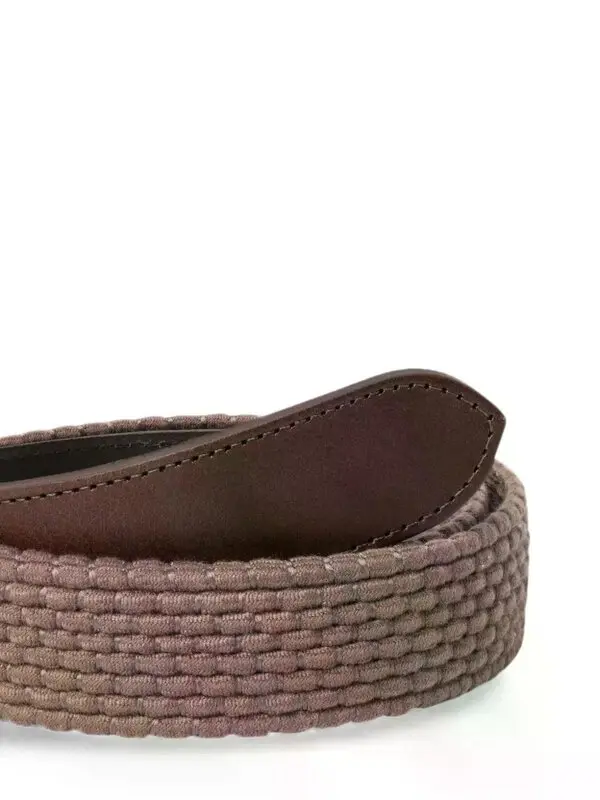HACKETT LONDON Braided Leather-trim Belt