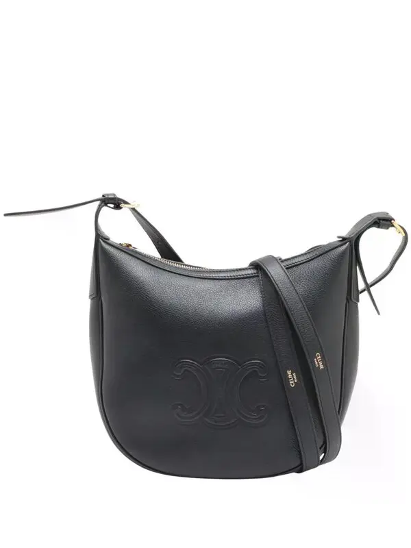 Celine 2020-2026 Medium Supple Grained Calfskin Heloise Shoulder Bag - Black