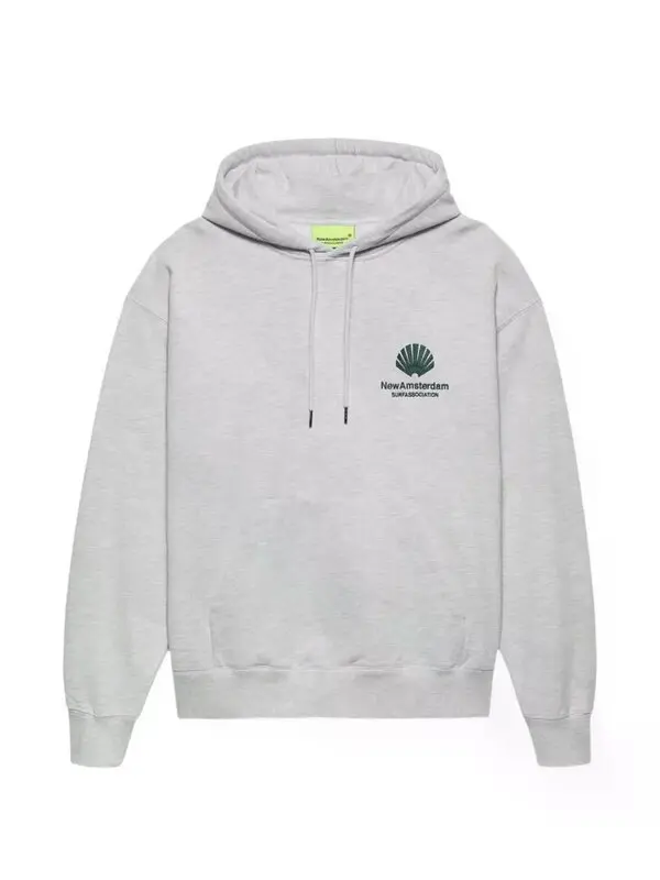 NEW AMSTERDAM SURF ASSOCIATION Logo Print Hoodie - Grey