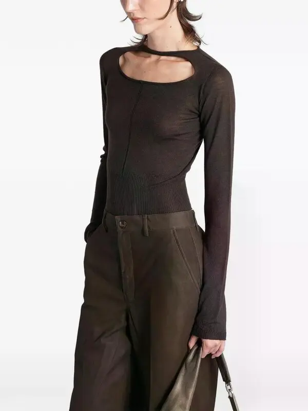 Rick Owens Cut-out Long-sleeve Top