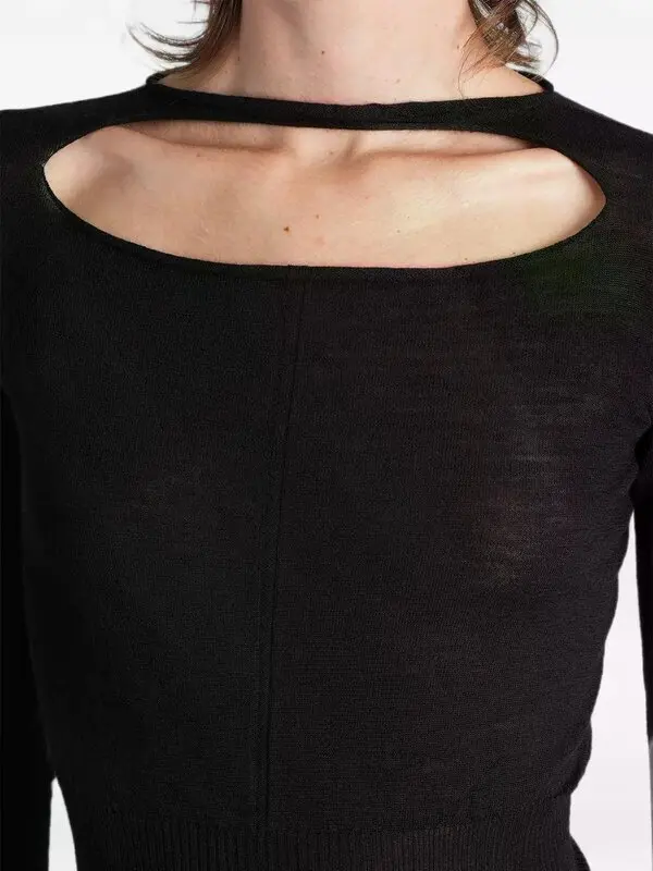Rick Owens Cut-out Ribbed-trim Top