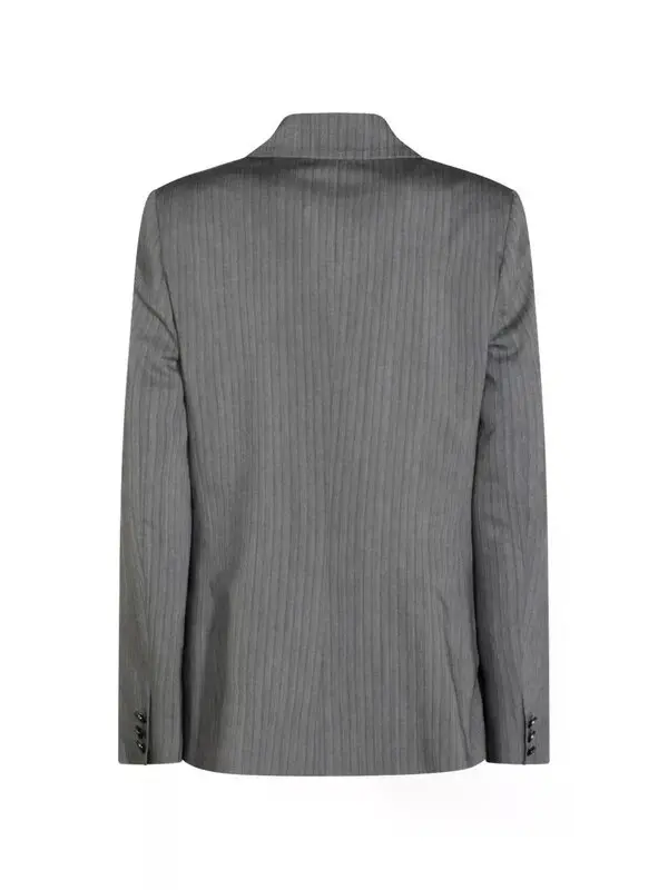 Alberta Ferretti Herringbone-pattern Single-breasted Blazer - Grey