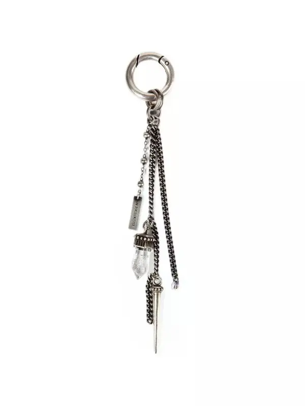 ANN DEMEULEMEESTER Tone Curb-link Keyring With Engraved Logo Tag And Spike Pendant