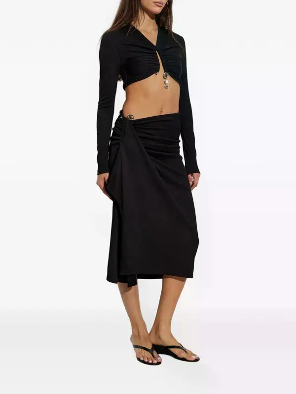 Christopher Esber Droplet Crystal-pendant Ruched Top