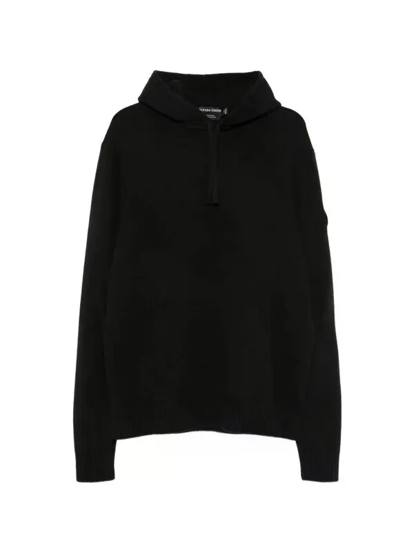 Canada Goose Logo-patch Drawstring Hoodie - Black