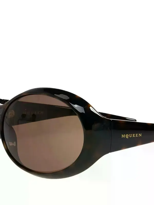 Alexander McQueen Kate Round Sunglasses In Black - Brown