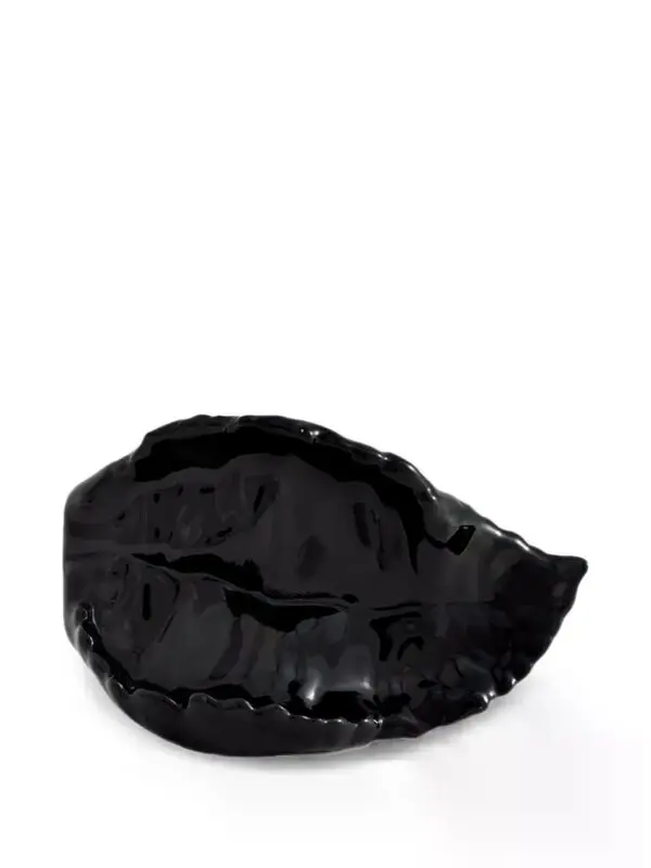 LA MANSO X Tetier Collaboration Leaf-detail Ring - Black