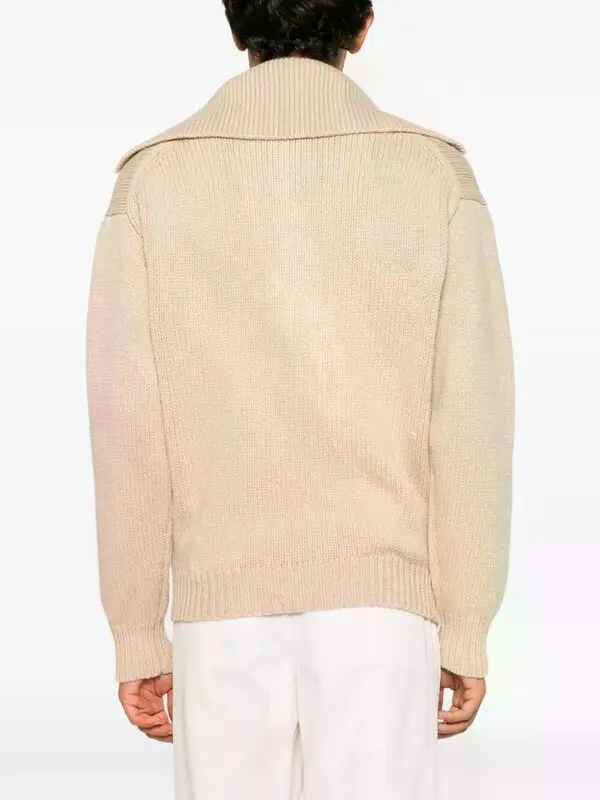Malo Ribbed Knit Button-fastening Collar Jumper