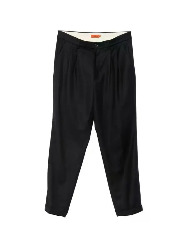 Barena Venezia Navy Pleated Wool Trousers - Blue