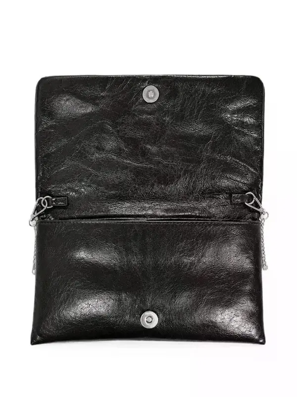 POCHE PARIS Crinkled-effect Chain-link Clutch Bag