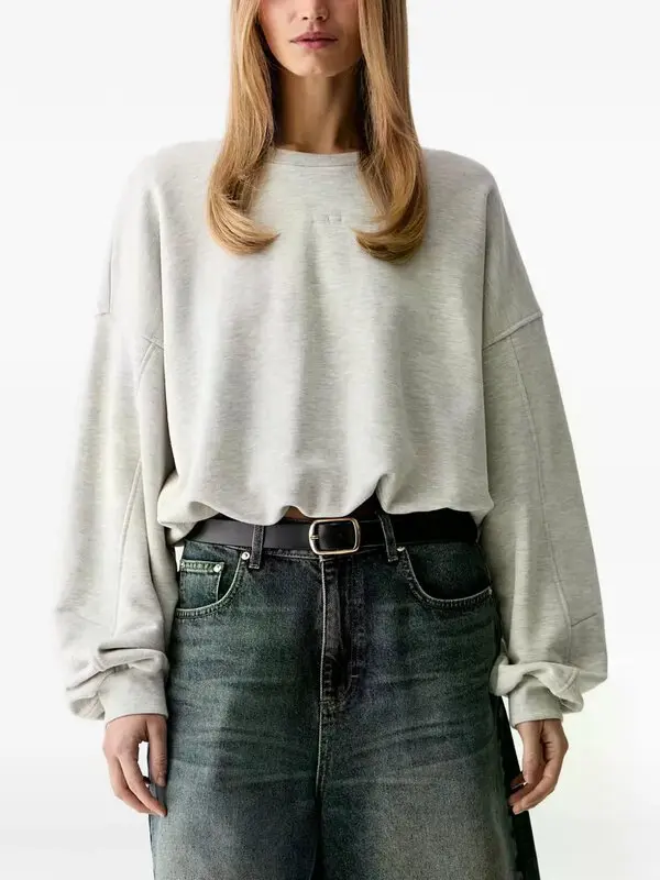 GESTUZ Logo-embroidered Dropped-shoulder Sweatshirt