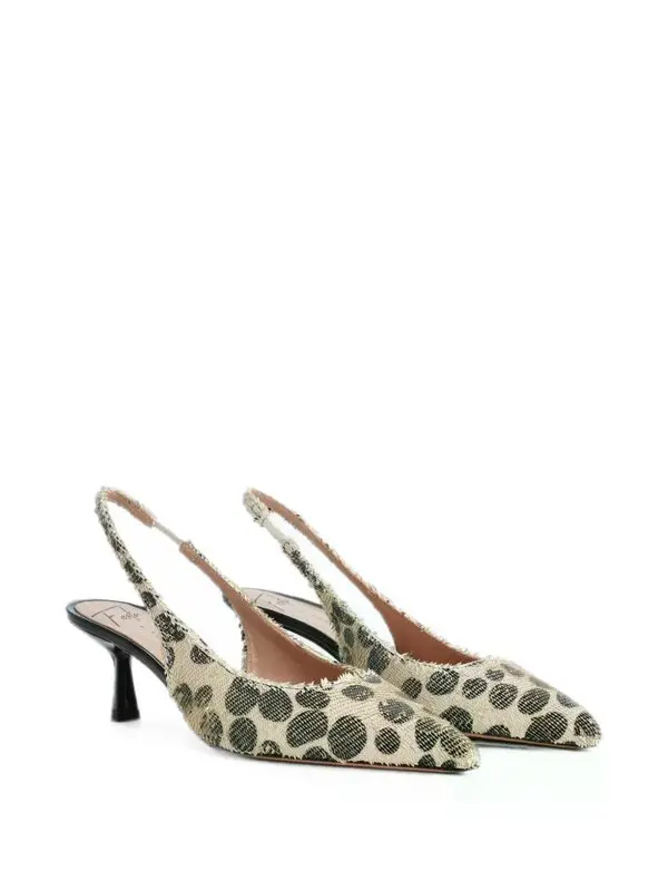 Roberto Festa Dalila Polka-dot Laser-cut Slingback Pumps