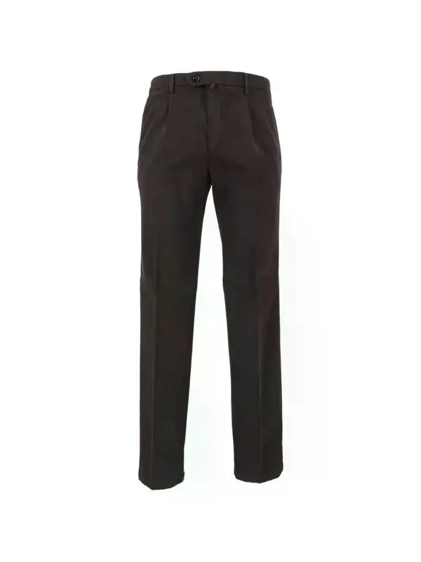 BRIGLIA 1949 Pleated Detail Straight-leg Trousers - Brown