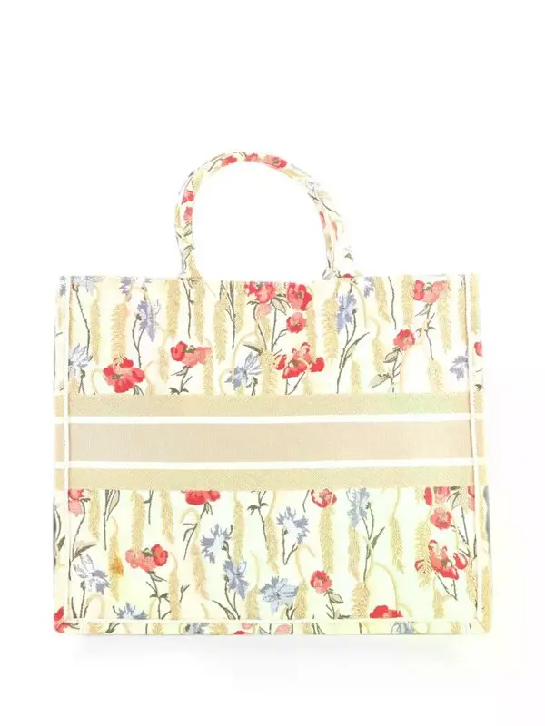 Dior Book Embroidered Canvas Large Tote Bag