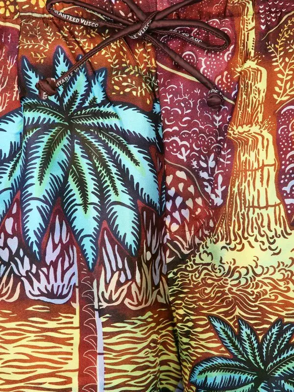 ATELIER VLISCO Palm-tree Print Drawstring Deck Shorts