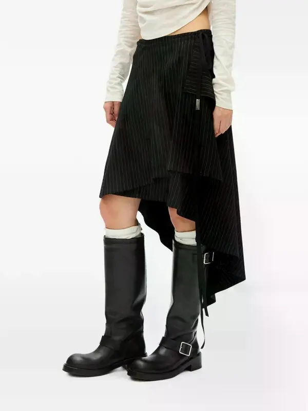 ANN DEMEULEMEESTER Birit Asymmetric Pinstriped Wrap Skirt