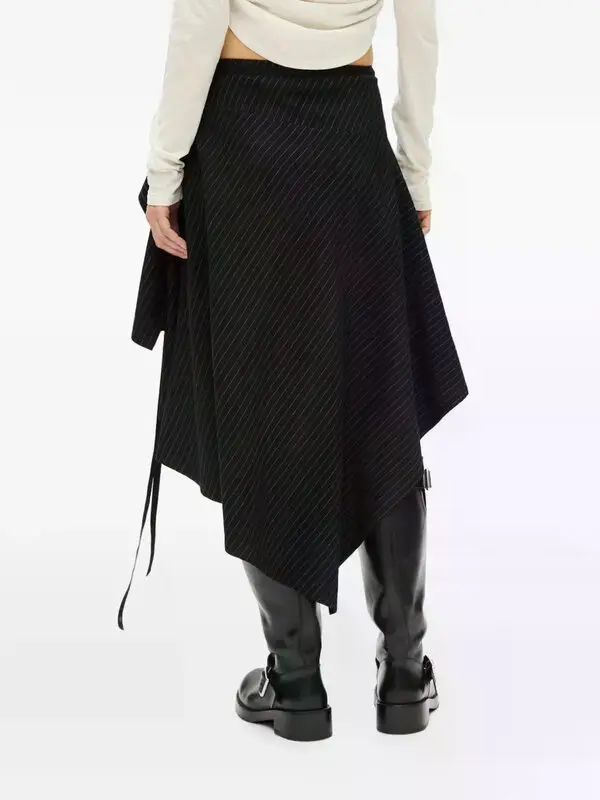 ANN DEMEULEMEESTER Birit Asymmetric Pinstriped Wrap Skirt