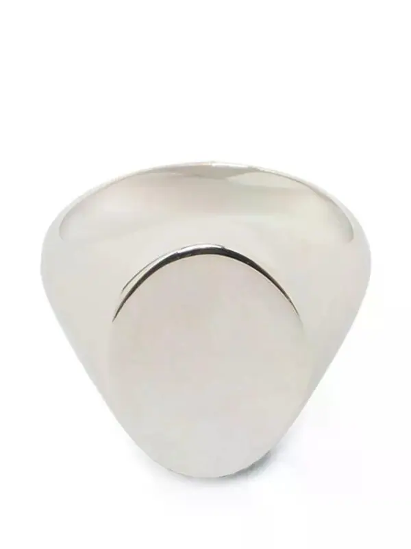 MAISON MARGIELA Chevaliere Signet Ring In Rhodium - Silver