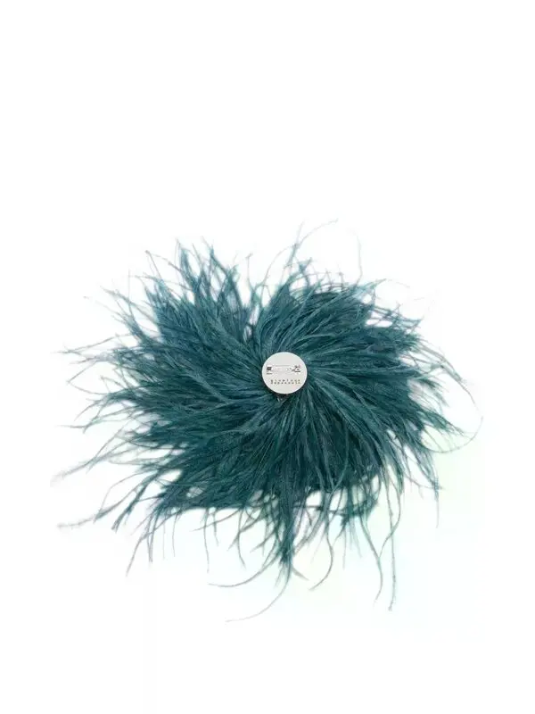GIANLUCA CAPANNOLO Feather-trim Brooch - Blue