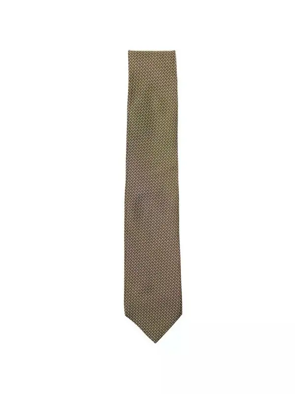 TOM FORD Geometric Pattern Neck Tie - Brown